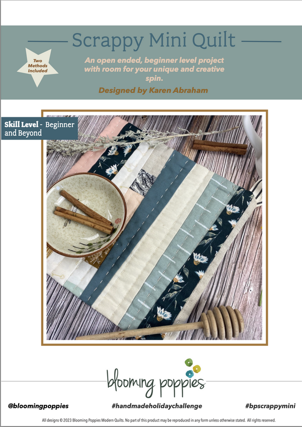 Scrappy Mini Quilt Tutorial Pattern – Blooming Poppies Modern Quilts